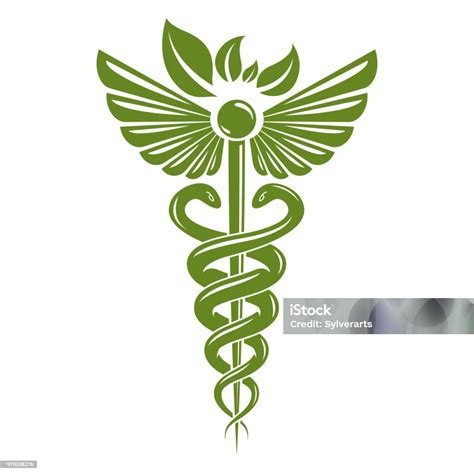 Caduceus 기호 유독한 뱀 및 새 날개 의료 개념 벡터 일러스트 레이 션으로 구성 대체 의학 테마입니다 0명에 대한 스톡 벡터 아트 및 기타 이미지 Istock