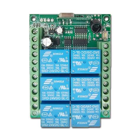 1000m dc 433mhz rf wireless receiver remote switch with 6 relay output