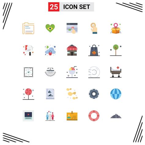 User Interface Pack Of 25 Basic Flat Colors Of Package Map Interface Love Touchscreen Web