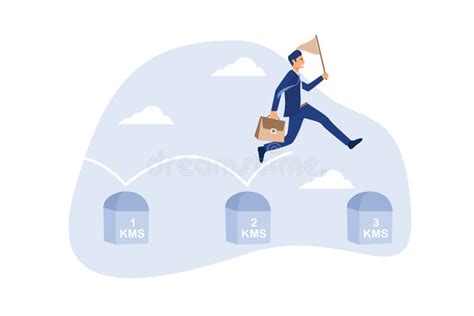 Journey Or Execution To Achieve Business Success Concept Skillful Businessman Stock Vector