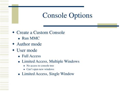 Ppt Introduction To Microsoft Management Console Mmc Powerpoint Presentation Id1303995