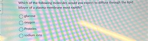 Solved Which Of The Following Molecules Would You Expect To Chegg