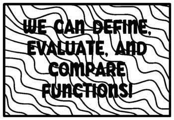 WE CAN DEFINE EVALUATE AND COMPARE FUNCTIONS Grade Math Coloring Pages School Resource By