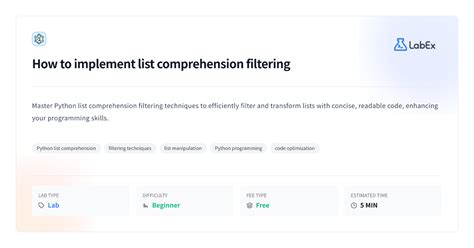 How To Implement List Comprehension Filtering Labex