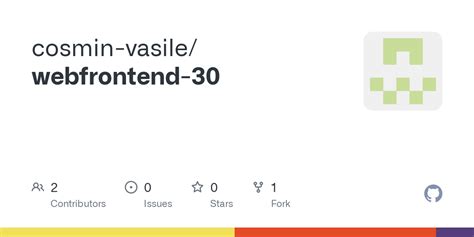 GitHub Cosmin Vasile Webfrontend 30