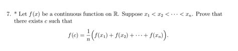 solved 7 ∗ let f x be a continuous function on r suppose