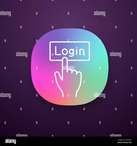 Login Button Click App Icon Uiux User Interface Authorization Hand