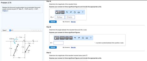 solved replace the force and couple system by an equivalent