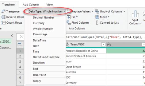 Excels PowerQuery Gets Data Type Conversion Options Office Watch