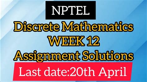 Npteldiscrete Mathematics Week 12assignment Solutionscsit