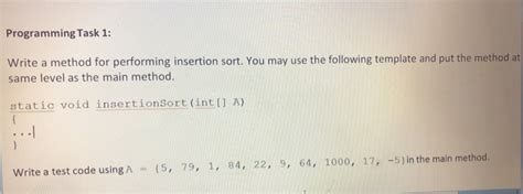 solved programming task 1 write a method for performing