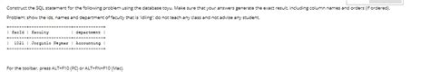 Solved Construct The SQL Statement For The Following Problem Chegg Com