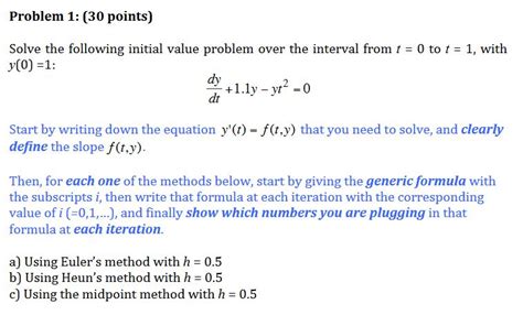 solved solve the following initial value problem over the