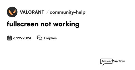 Fullscreen Not Working Valorant