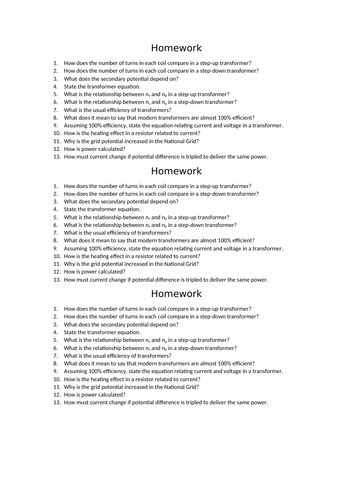 Aqa Gcse Physics 9 1 P15 8 Transformers In Action Full Lesson Teaching Resources
