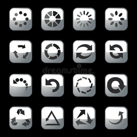 Arrow Pictogram Refresh Reload Rotation Loop Sign Set Stock Illustrations Arrow