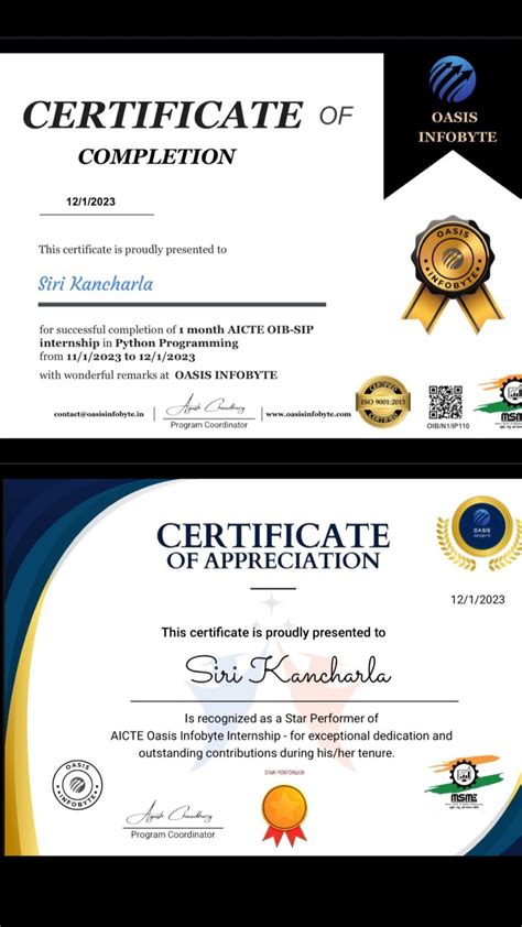 Kancharla Siri On Linkedin Connections Oasisinfobyte Pythonprogramming Internshipcompletion