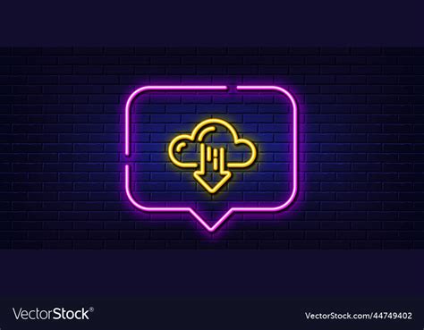 Cloud Computing Download Line Icon Internet Data Vector Image