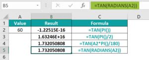 TAN Excel Function Examples Tangent Formula How To Use