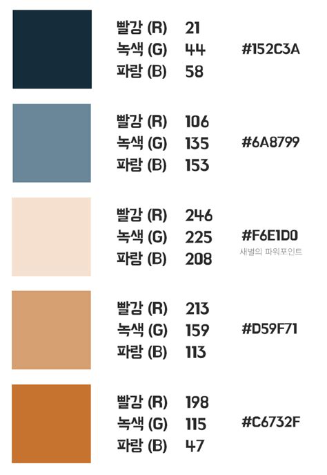 [ppt 색조합] Ppt 색상 테마 087 겨울나무 Ppt 다운로드 Flat Color Palette Rgb Color Codes Color Palette Design