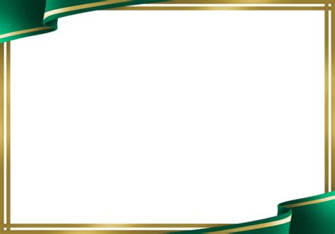 Frame Banner Wave Green And Gold Design For Certificate Borders
