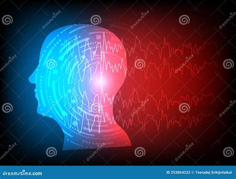 Focal Seizure Brain Waves And Technology Background Stock