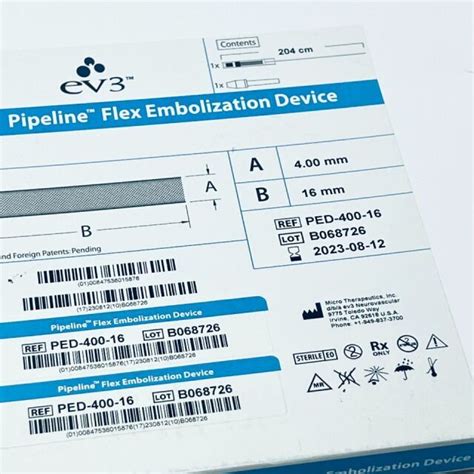 New Ev3 Ped 400 16 Pipeline Flex Embolization Device 400mm X 16mm