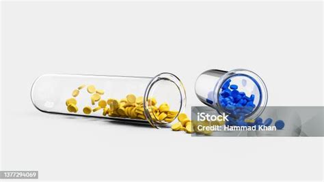 폴리머 플라스틱 비드 에 배경 폴리머 수지 샘플 테스트 튜브 사출 성형 공정 3d 일러스트레이션플라스틱 과립 과립에 대한 스톡 사진 및 기타 이미지 Istock