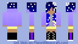 Sun Set Moon Rise Night Time Haired Girl Minecraft Skin