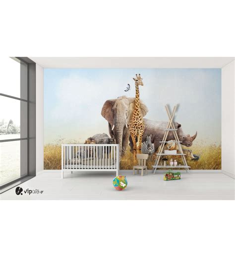 Αυτοκόλλητη Ταπετσαρία Τοίχου για Παιδικό Δωμάτιο με ζώα
