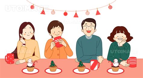 가족과함께 크리스마스 006 유토이미지 상세페이지 베이직샵 일러스트 21005297