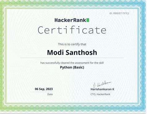 Python Certificationachieved Codingjourney Hackerrank Pythonprogramming
