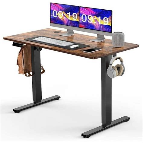 스탠딩 데스크 1016 X 61cm40 X 24인치 전기 높이 조절 가능한 컴퓨터 책상 홈 오피스 책상 앉은 스탠드업