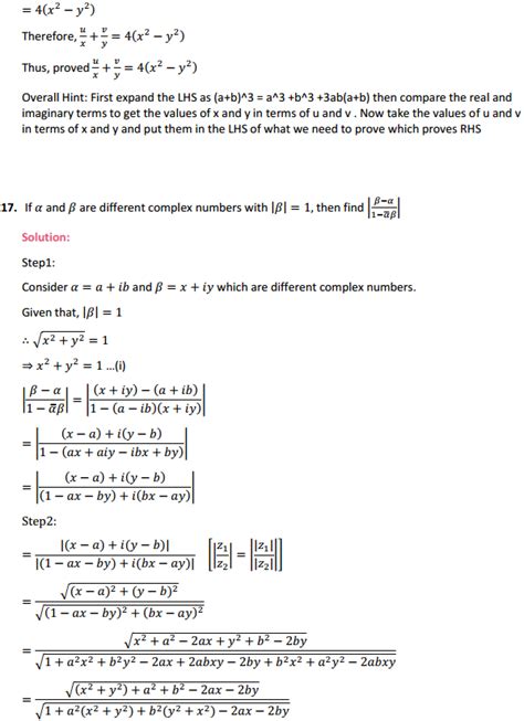 ncert solutions for class 11 maths chapter 5 complex numbers and