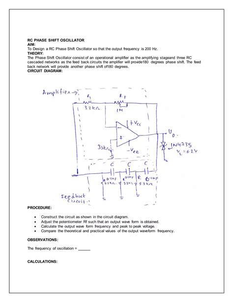 Rc Phase Shift Oscillator Docx