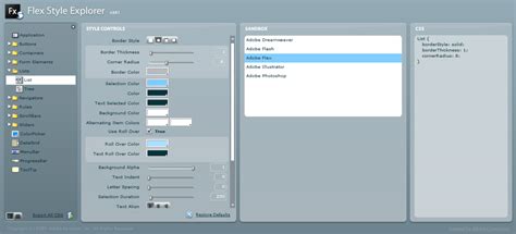 Adobe Flex Style Explorer Play Online On Flash Museum 🕹️
