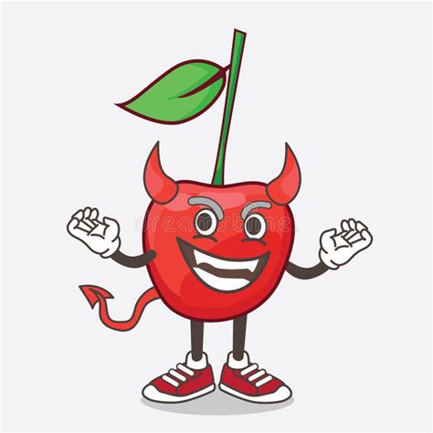 Devil Cherry Fruit In A Cartoon Bowl Stock Vector Illustration Of