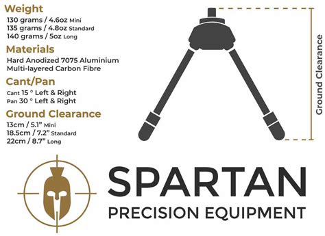 Spartan Javelin Lite Hunting Rifle Bipod Standard Lawgear