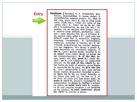 Dictionary Entry Examples Pptx