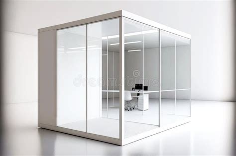 Gl Partitions For Mini Offices In Empty Minimalist Interior Stock Illustration Illustration Of