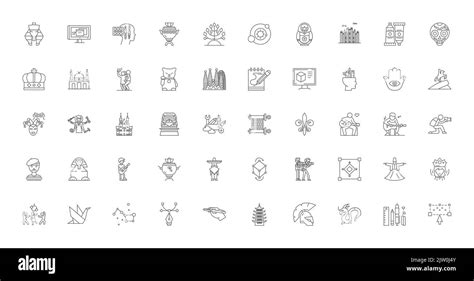 Art Concept Illustration Linear Icons Line Signs Set Vector Collection Stock Vector Image