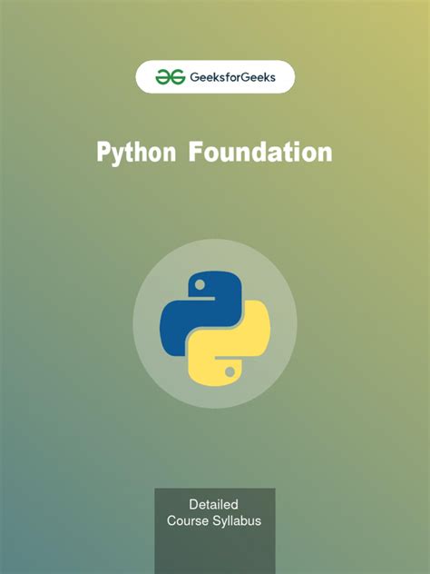 Python Foundation Detailed Course Syllabus Pdf Python Programming