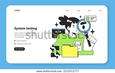 System Testing Level Web Banner Landing Stock Vector Royalty Free