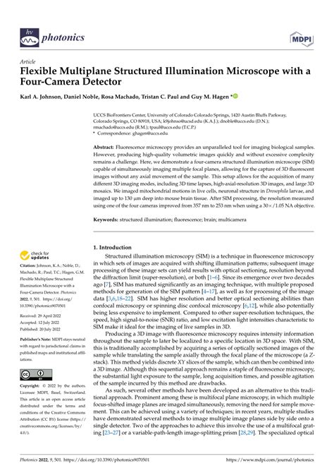 Pdf Flexible Multiplane Structured Illumination Microscope With A Four Camera Detector