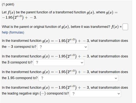 Solved Let F X Be The Parent Function Of A Transformed Chegg Com