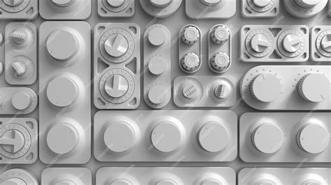 Premium Photo 3d Render White Abstract Tech Background With Random Rotated Switch Panels