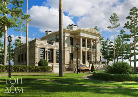 Фасад дома с колоннами 8 Hd фото экстерьера и ландшафта