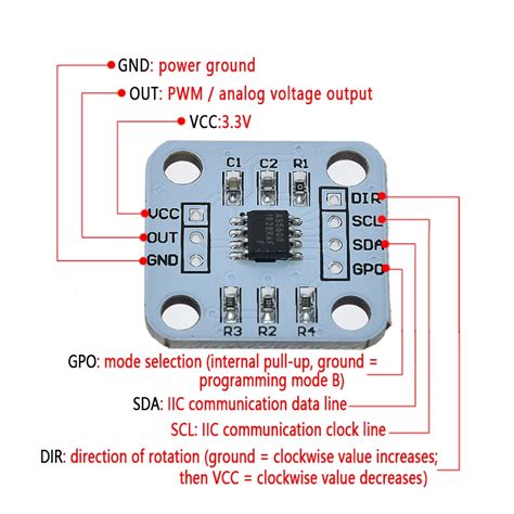 Official As5600 Magnetic Encoder Magnetic Induction Angle Measurement