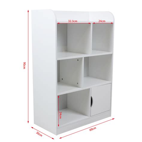 Детска дървена секция за съхранение на 4 нива с вратичка Market Dir Bg