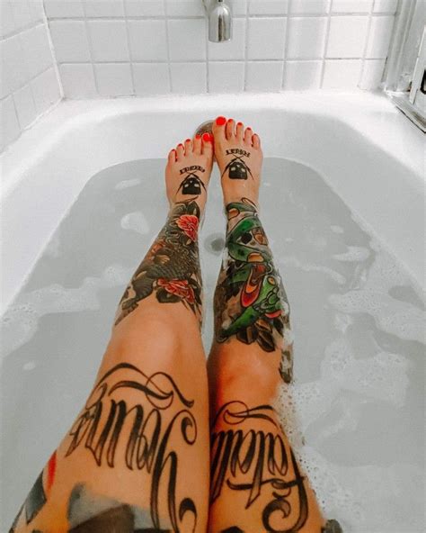 Full Feet Tattoos For Women Tattooed Woman Leg Leg Tattoos Women